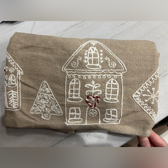 Pottery Barn | Dining | Pottery Barn Gingerbread Village Embroidered ...